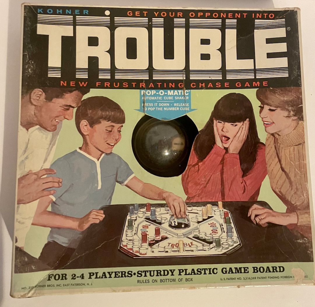 Vintage Kohner Bros Trouble Board Game 1965 - Etsy