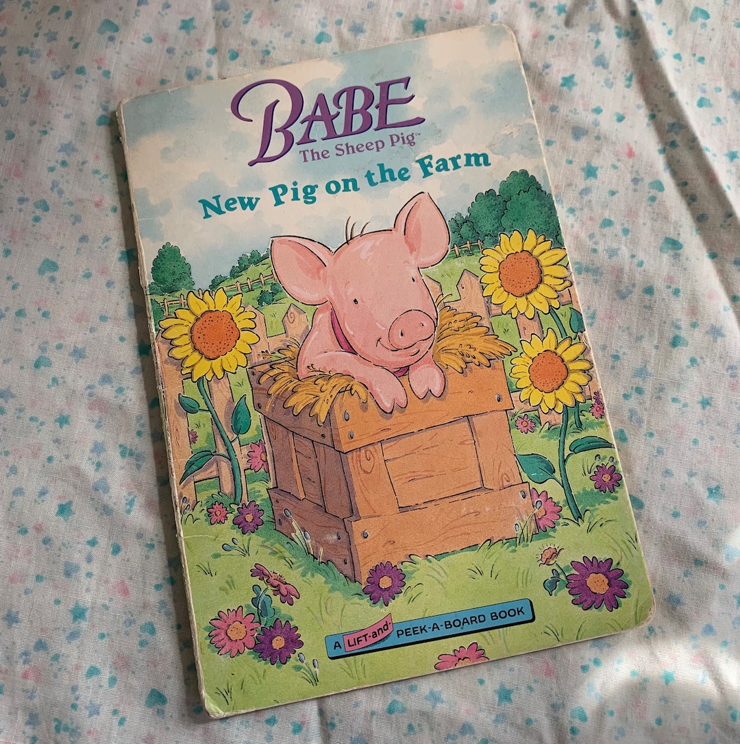 Vintage Babe the Sheep Pig New Pig on the Farm Lift and Peek a Board ...