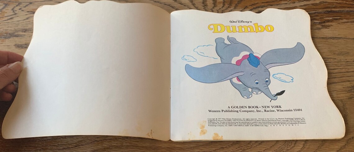 A Golden Super Shape Book Walt Disney’s Dumbo Softcover Vintage 70s ...