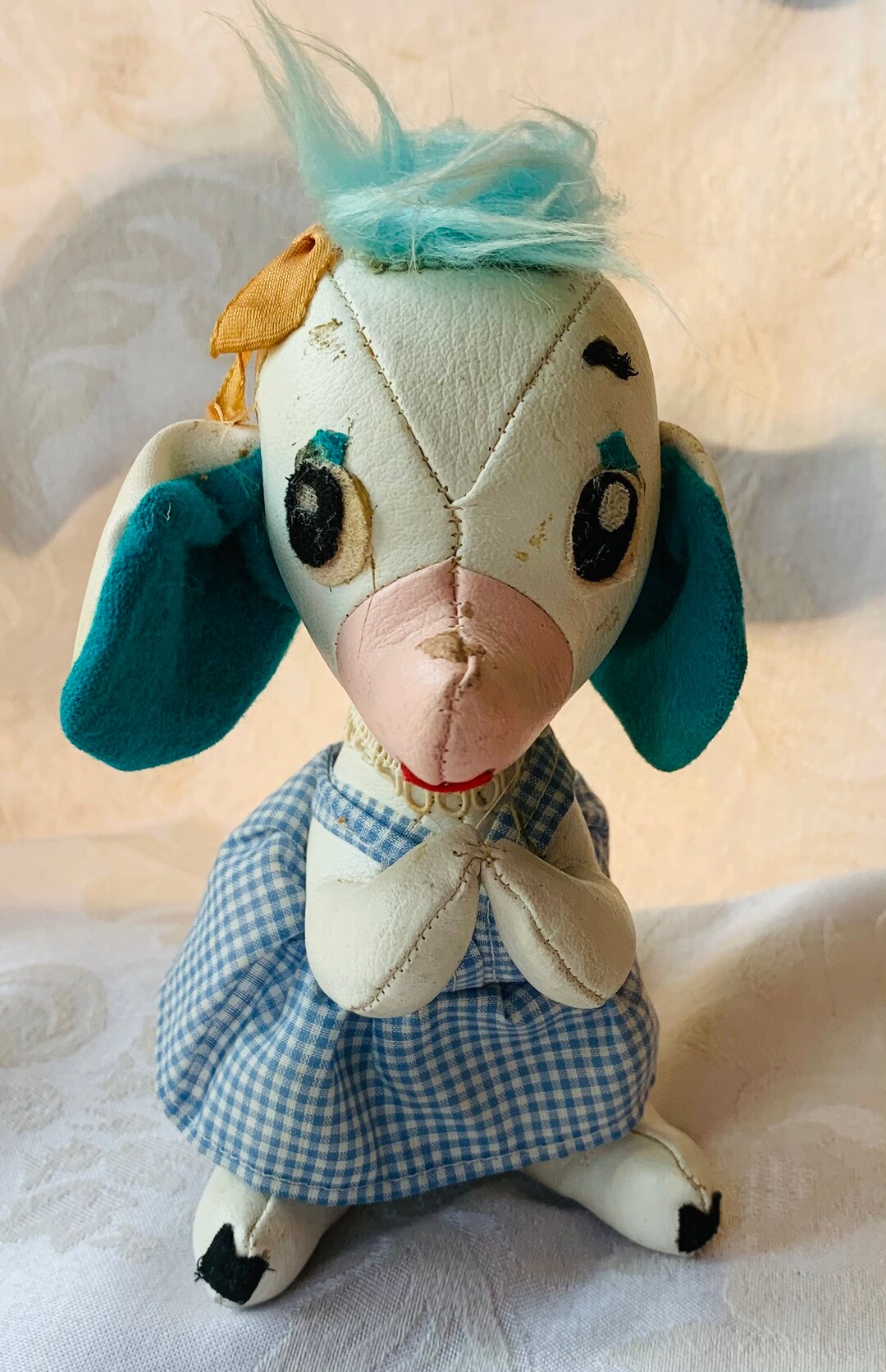 Vintage Holiday Fair Vinyl Stuffed Mouse Toy 1965 Teal, White Light ...