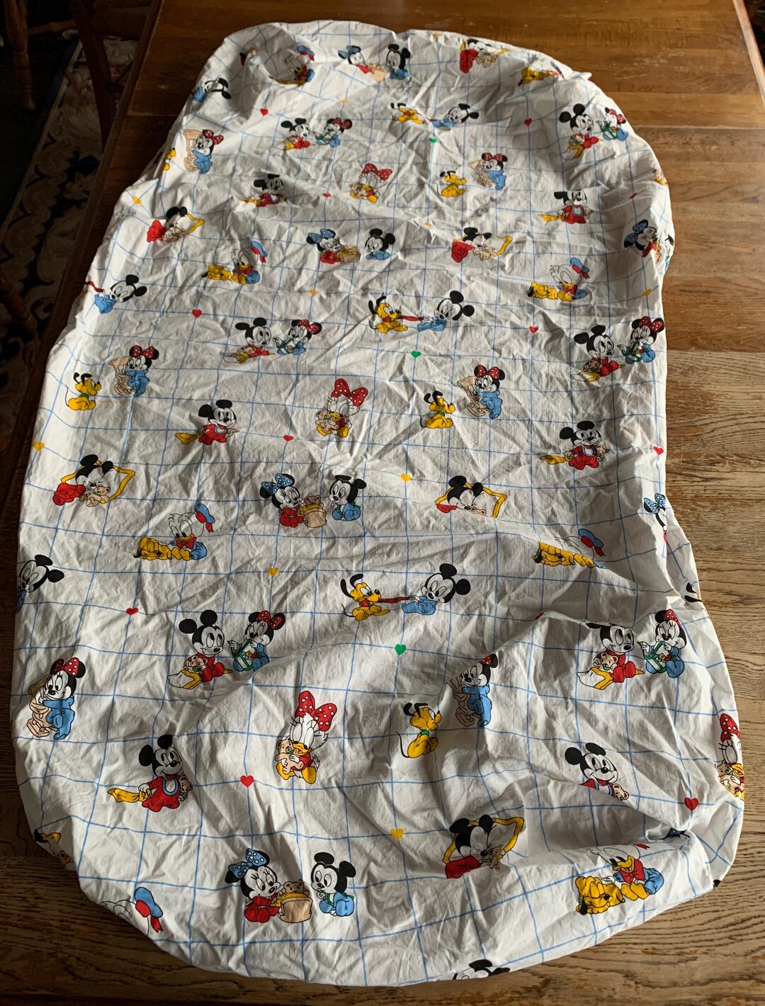 Vtg Dundee Walt Disney Mickey Minnie Mouse Pluto Crib Sheet - Etsy