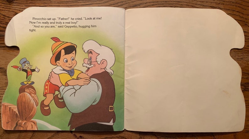 Vintage A Golden Super Shape Book Walt Disneys Pinocchio 1988 - Etsy