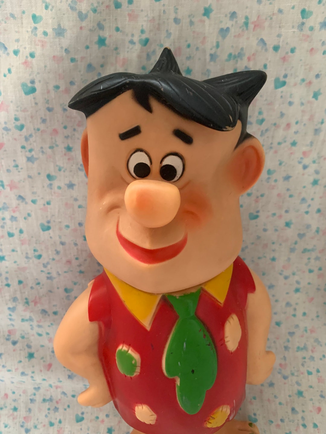 Vintage 1960 Fred Flintstone Toy Figure Big 11.5 Vinyl Hanna - Etsy