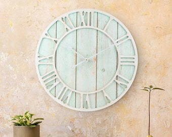 Extra Large Blue Wall Clock - Etsy UK