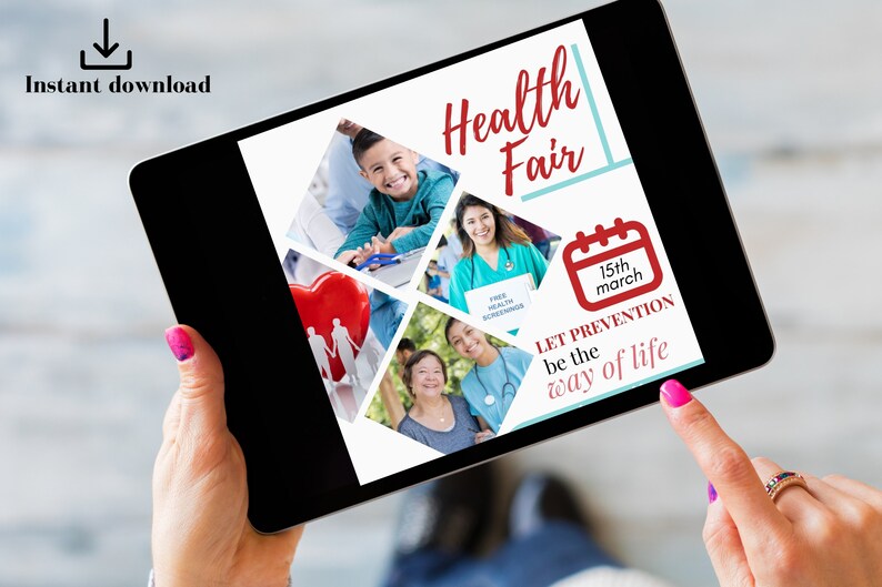 Health Fair FLYER CANVA| A4 Flyer Template |health Poster| Editable ...