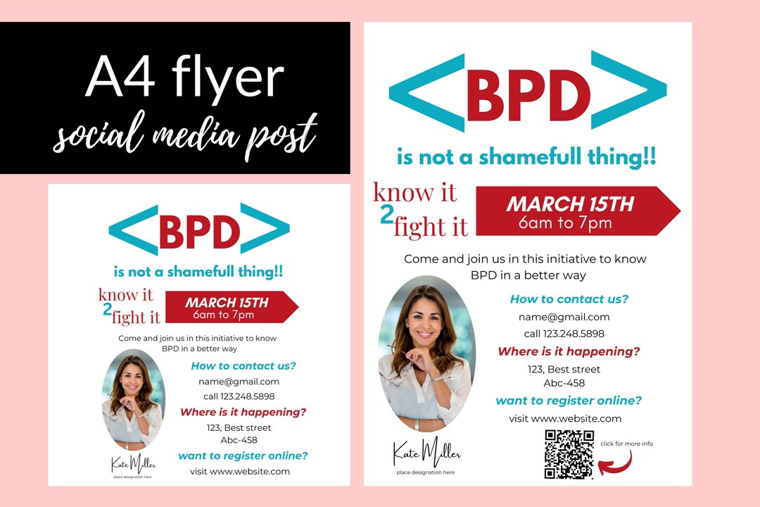 Editable Bpd Flyer CANVA|A4 Flyer| Bipolar Instagram Post| Health ...