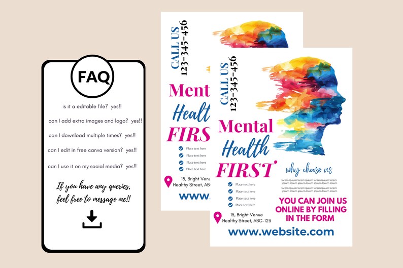 Mental Fair FLYER CANVA| A4 Flyer |health Poster| Health Campaign ...