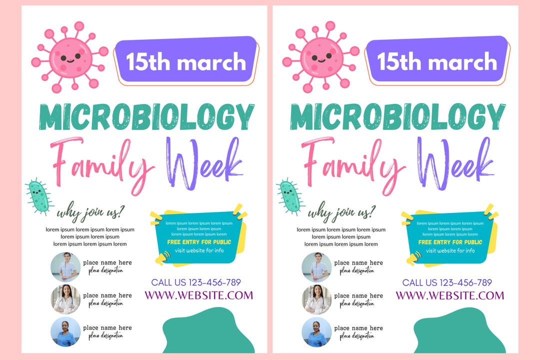 Editable Microbiology FLYER CANVA A4 Flyer Template health Poster ...