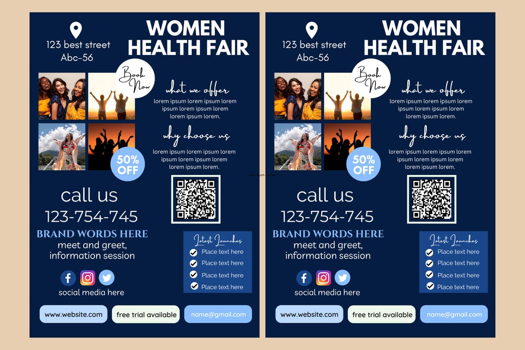 Women Health FLYER CANVA| A4 Flyer Template |health Poster| Editable ...