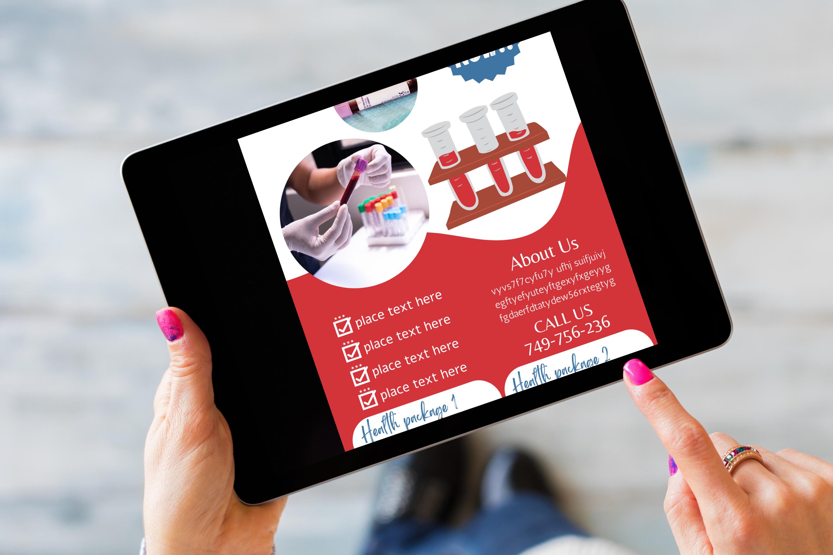 Health Testing FLYER CANVA A4 Flyer Template health Poster Blood Test ...