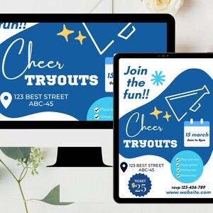 Cheer Tryout FLYER| A4 Flyer Template|social Media Post|sports Flyer ...