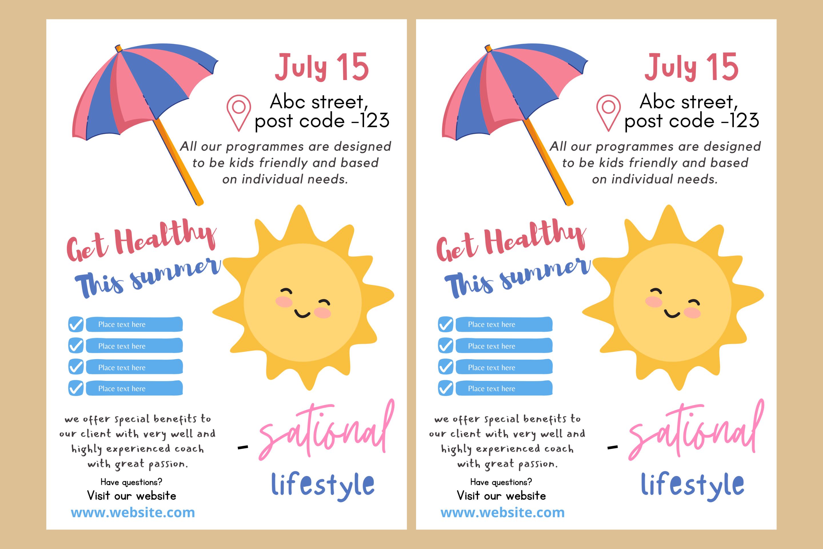Summer Health FLYER CANVA| A4 Flyer Template |health Poster| Editable ...