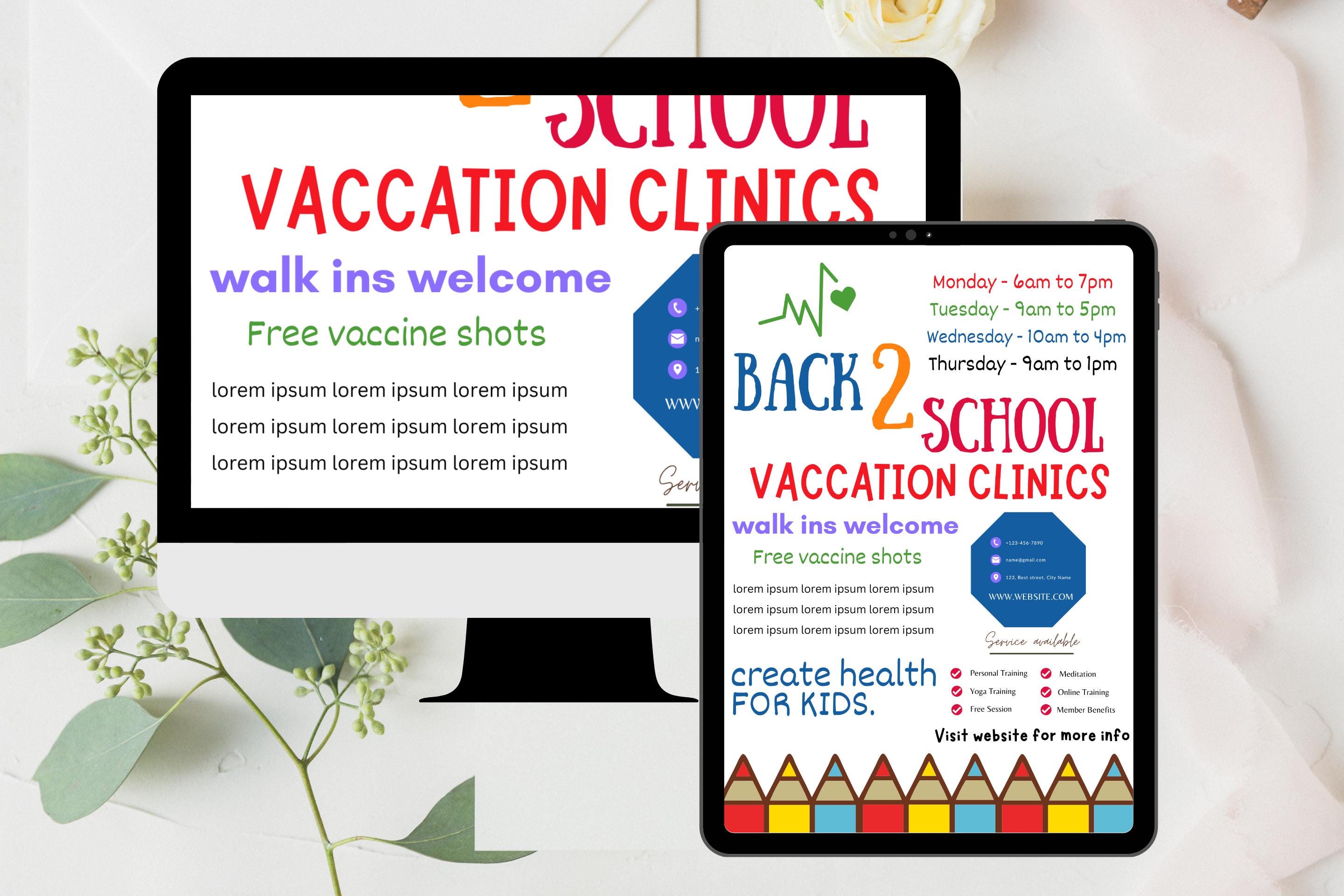 School Health FLYER CANVA A4 Flyer Template health Poster Editable Back ...