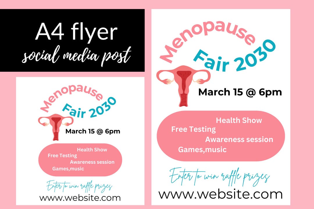 Menopause Health Fair Flyer CANVAA4 Flyer Templatehealth ...