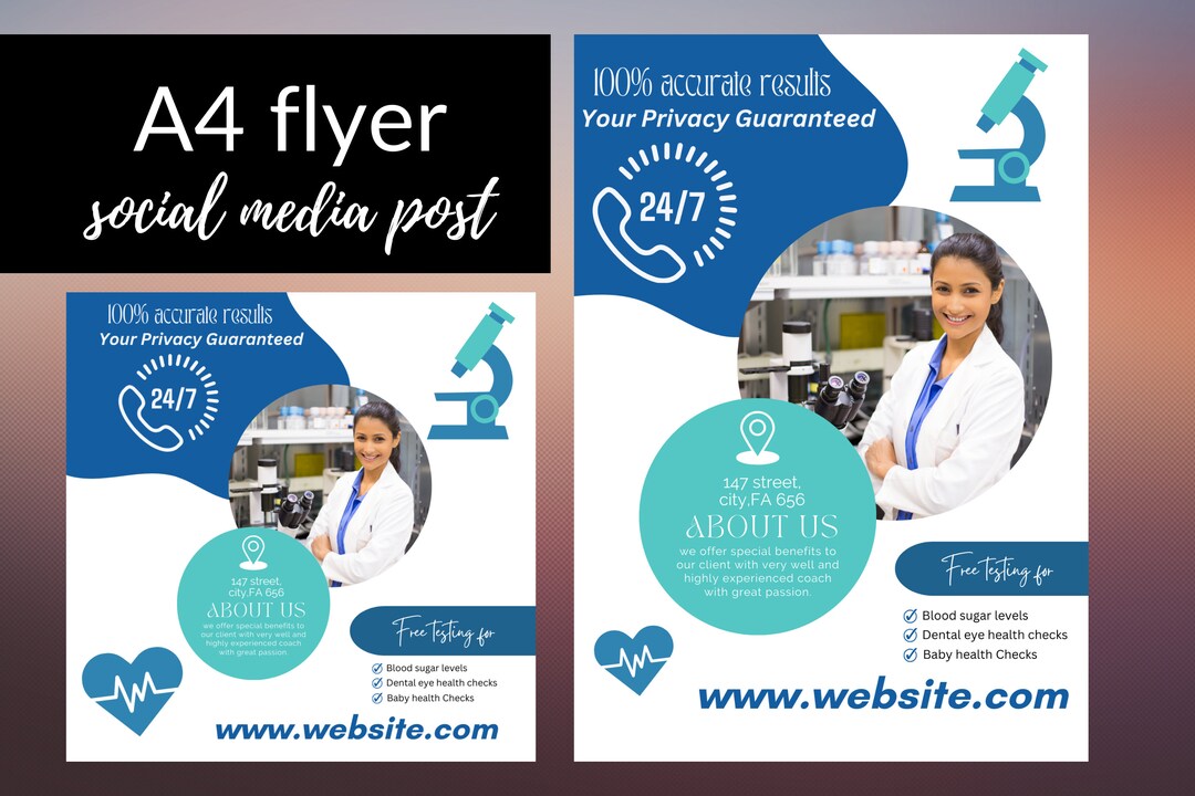 Editable Lab FLYER A4 Flyer Templatesocial Media Postsports Flyer ...