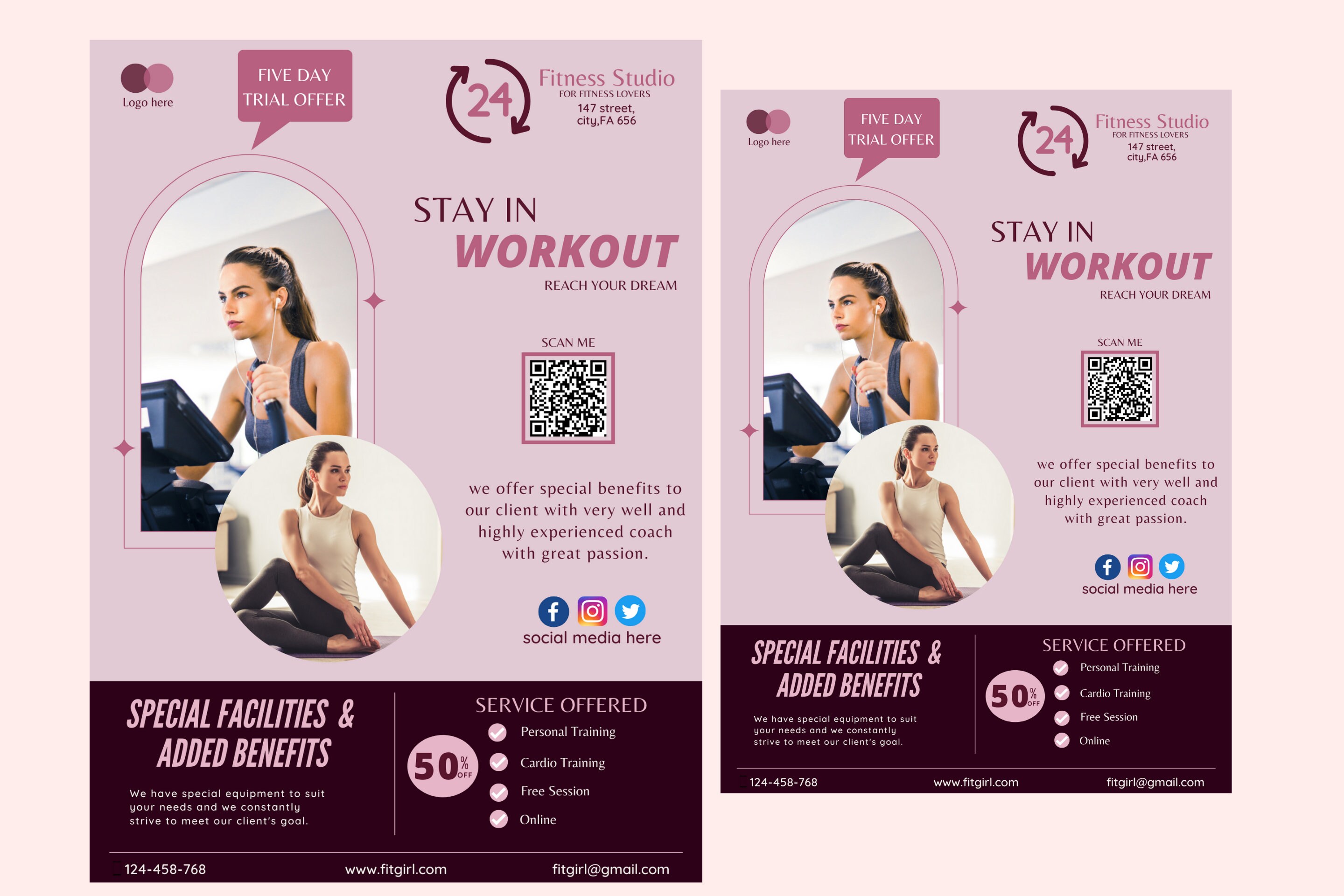 Paper diy flyer flyer template|digital Fitness flyer printable A4 Flyer ...