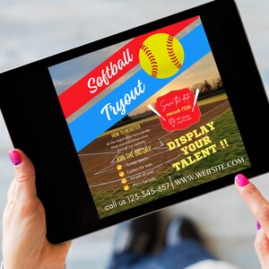 Softball Tryout FLYER|A4 Flyer Template|social Media Post|sports Flyer ...