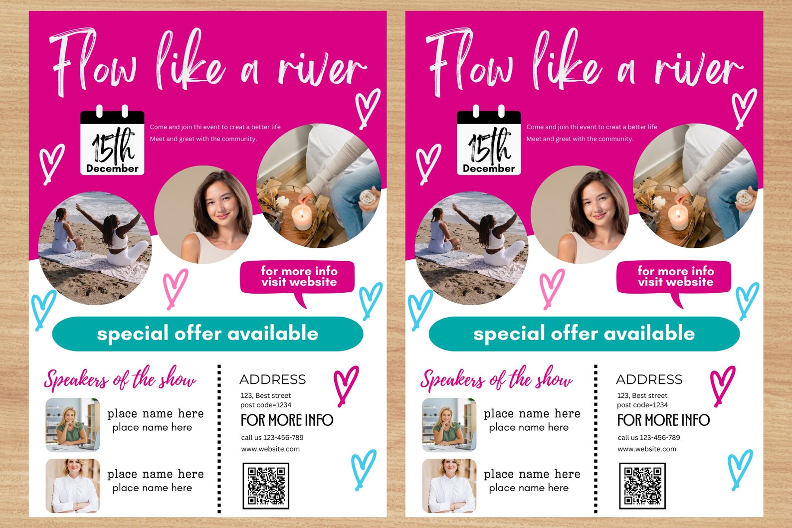 Health Event FLYER CANVA| A4 Flyer Template |health Poster| Sun Retreat ...