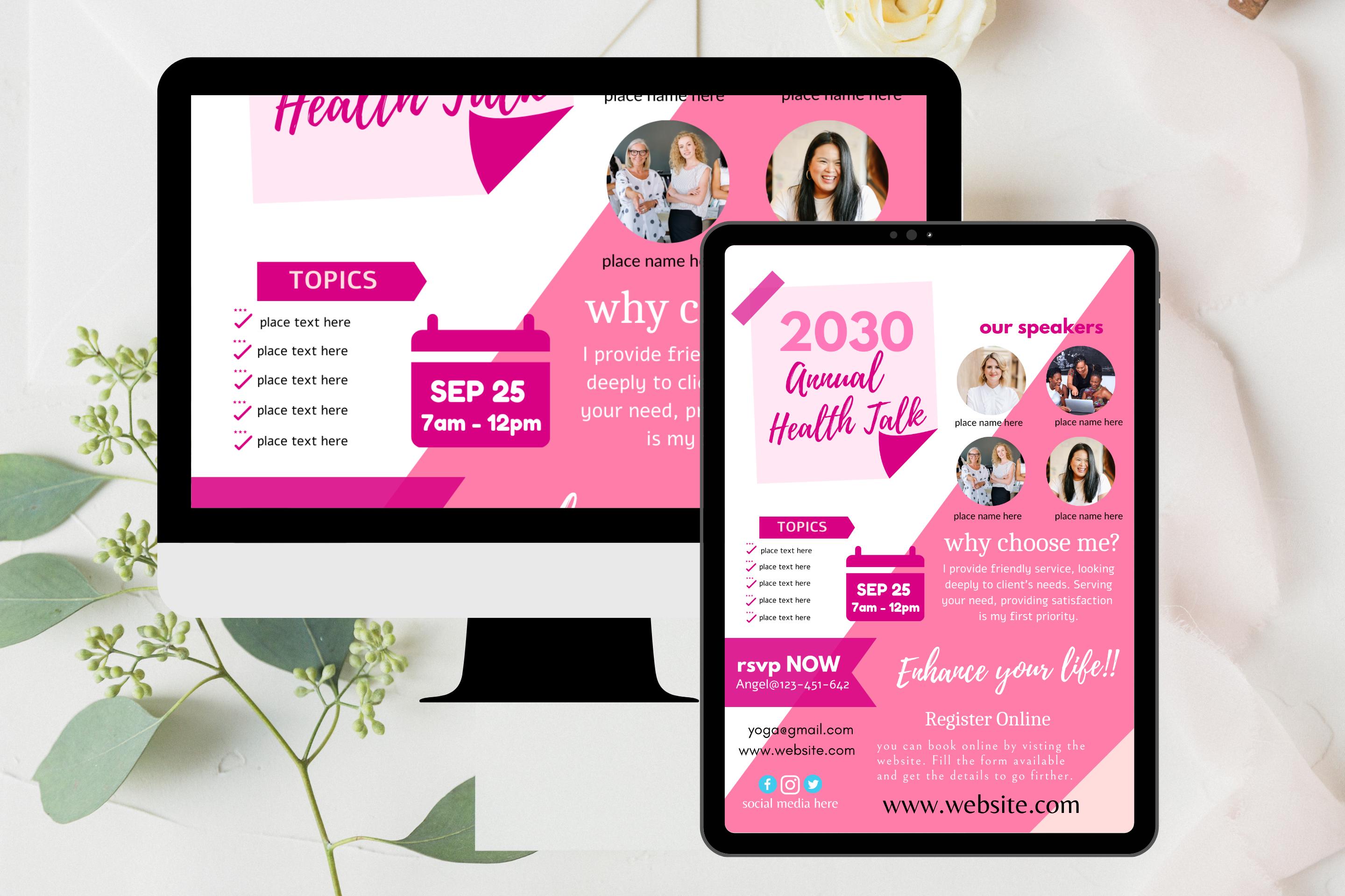 Health Talk FLYER CANVA| A4 Flyer Template |health Poster| Editable ...
