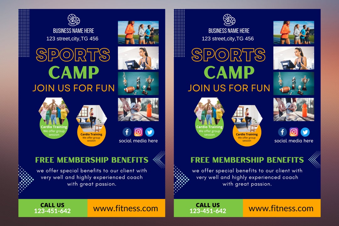Sports Camp FLYER CANVA| Flyer Template | Editable| Printable| Instant ...