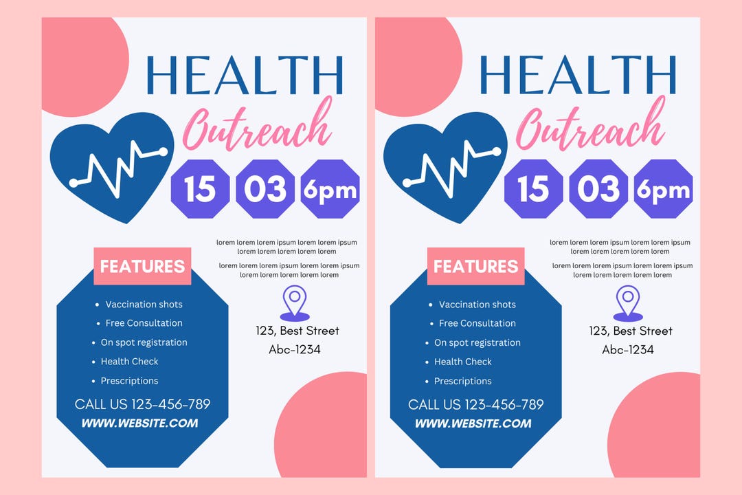Health Outreach FLYER CANVA A4 Flyer Template health Poster Editable ...