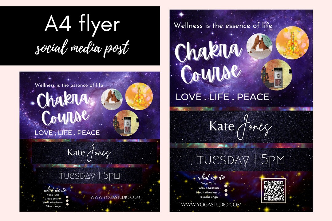 Chakra FLYER Canva A4 Flyerinstagram Post Templatesocial Media ...