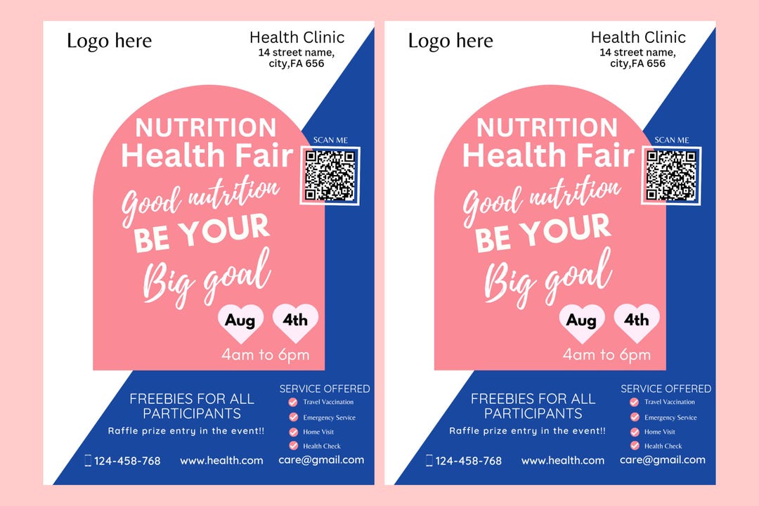 Health Fair FLYER CANVA|A4 Flyer Template |health Poster|editable Flyer ...