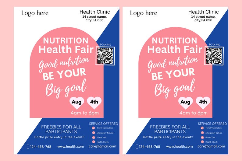 Health Fair FLYER CANVA|A4 Flyer Template |health Poster|editable Flyer ...