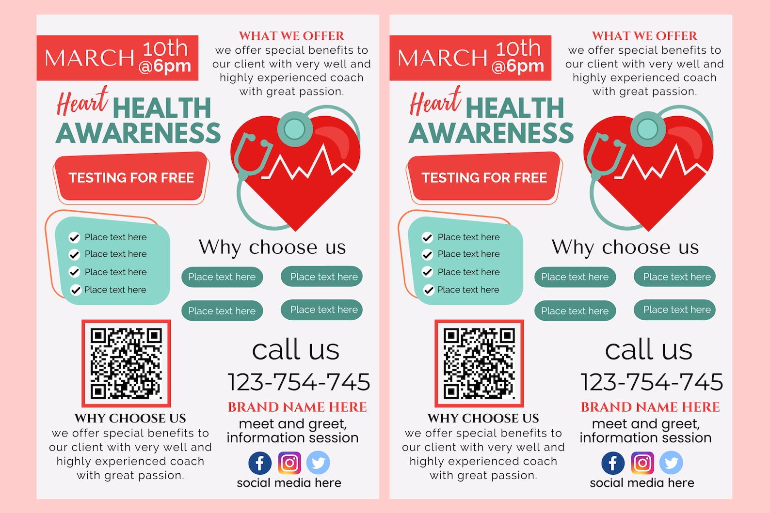 Heart Health FLYER CANVA| A4 Flyer|health Poster|editable|diy |heart ...