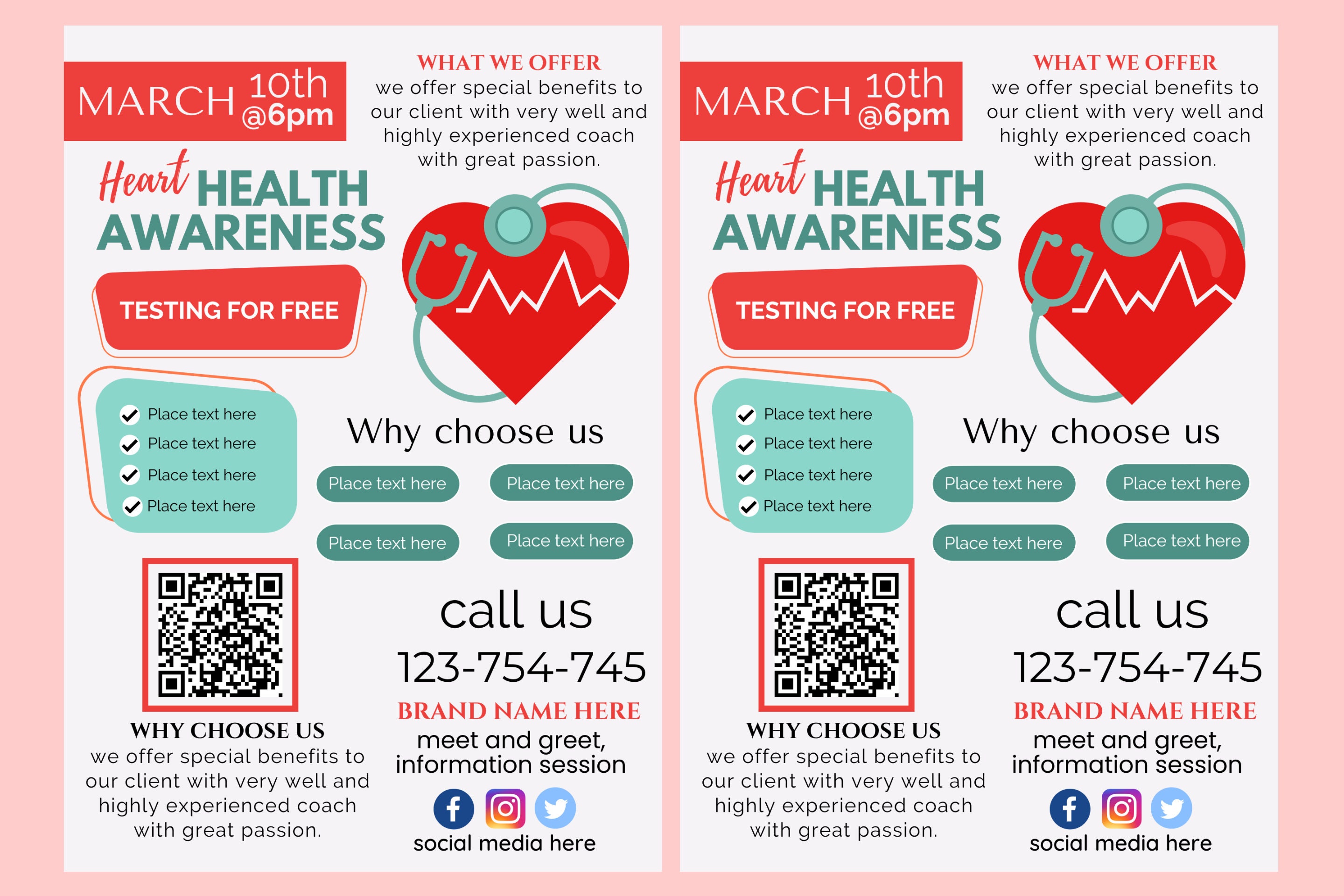 Heart Health FLYER CANVA| A4 Flyer|health Poster|editable|diy |heart ...