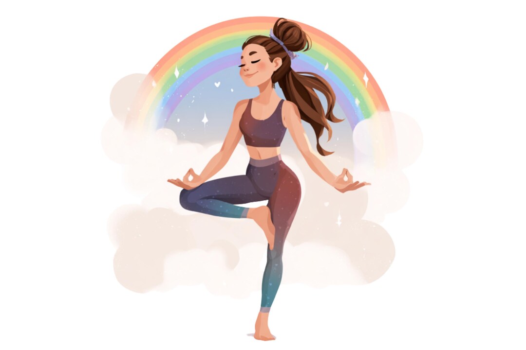 Yoga Rainbow | Fitness Png| Health Poster| Social Media Flyer| Heart ...