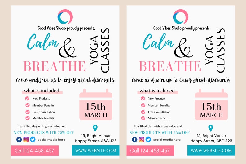 Yoga Fair FLYER CANVA| A4 Flyer Template |health Poster| Editable Flyer ...