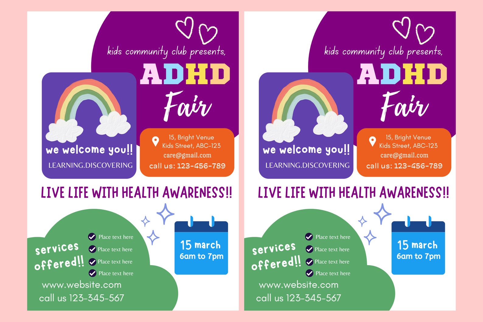 ADHD FLYER CANVA A4 Flyer Template health Poster Editable Flyer diy ...