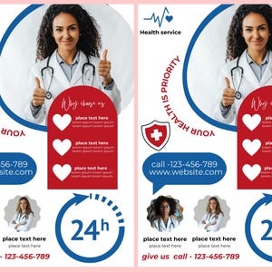 Health Marketing FLYER CANVA A4 Flyer Template health Poster Editable ...