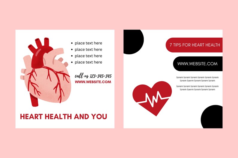 Heart Health FLYER Canva| Social Media Flyer| Heart Health Instagram ...