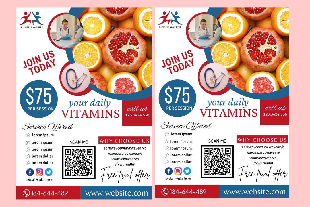Health Supplement FLYER CANVA| A4 Flyer Template |health Poster ...