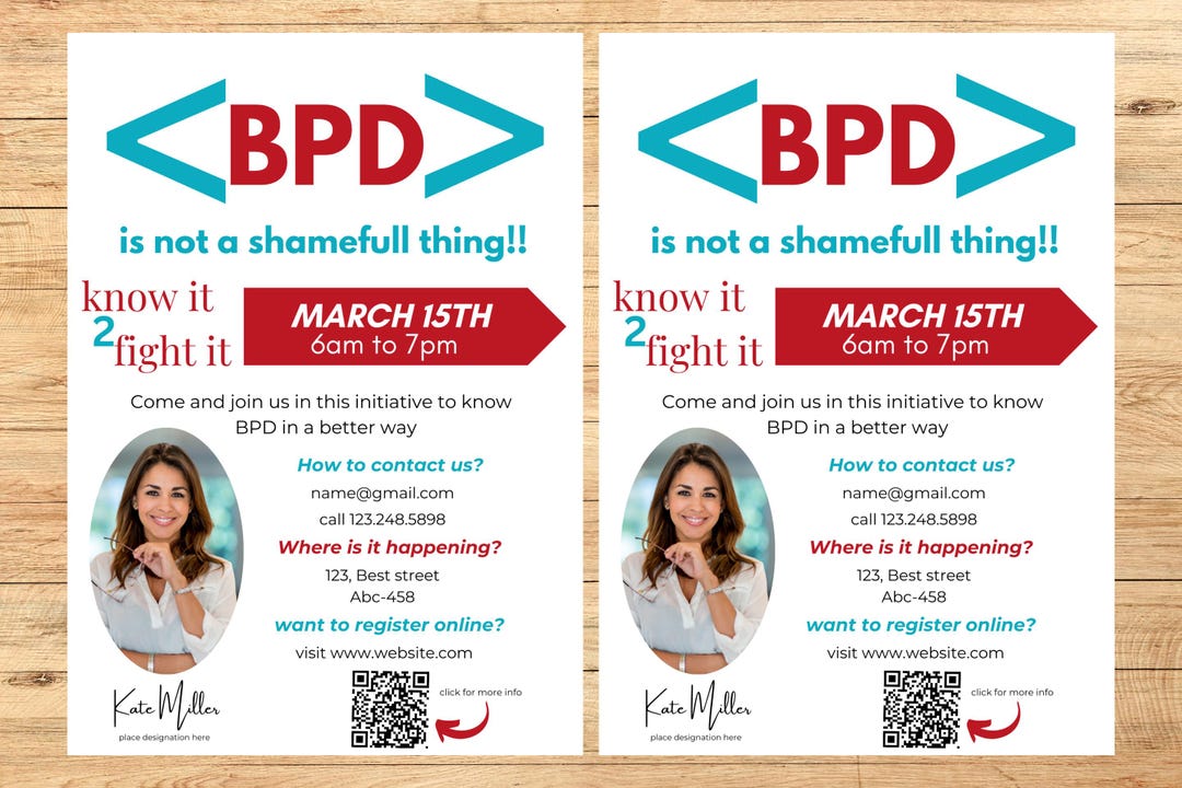 BPD Health FLYER CANVA| A4 Flyer Template |health Poster| Editable ...