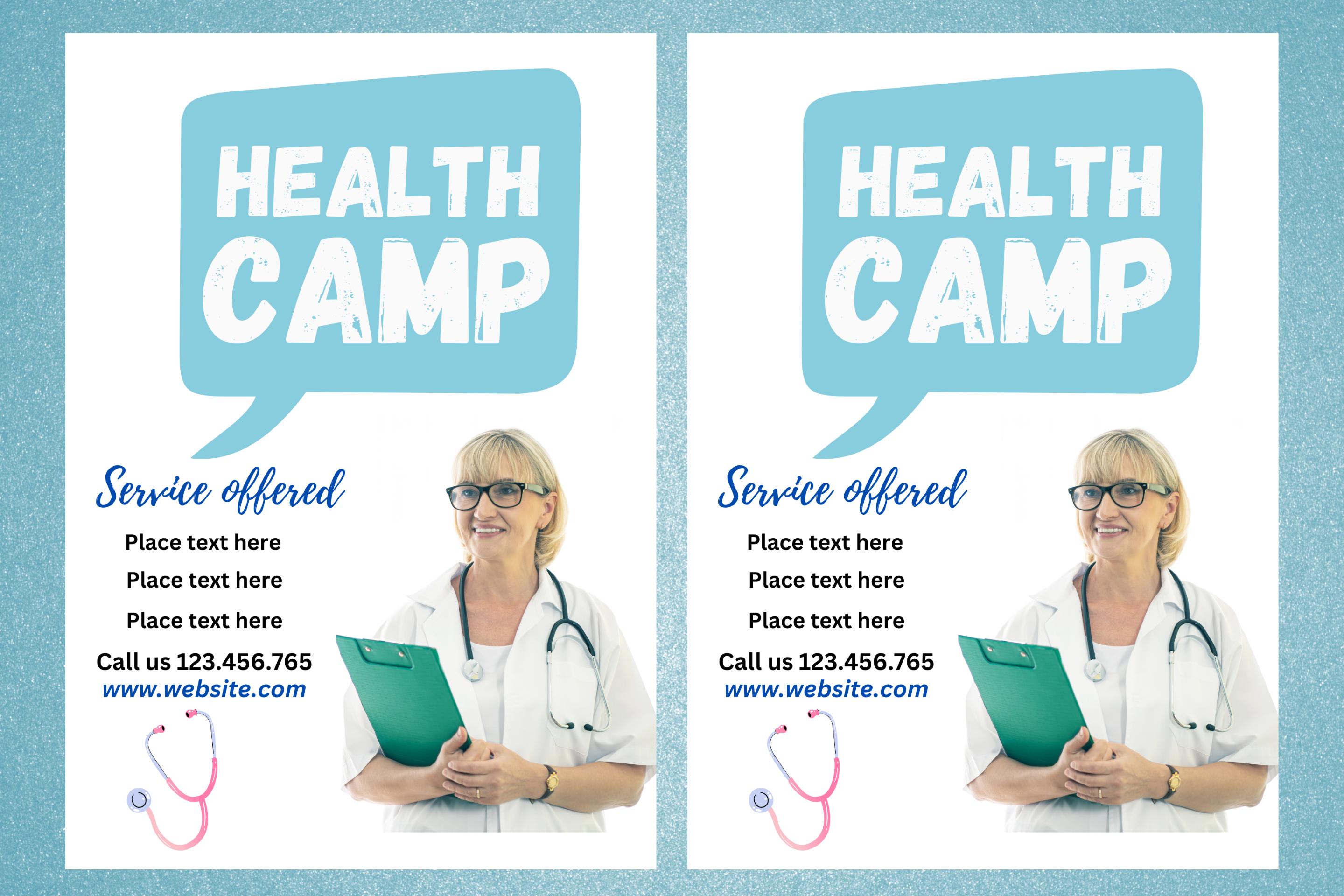 Health Camp FLYER CANVA A4 Flyer Template health Poster Editable Flyer ...