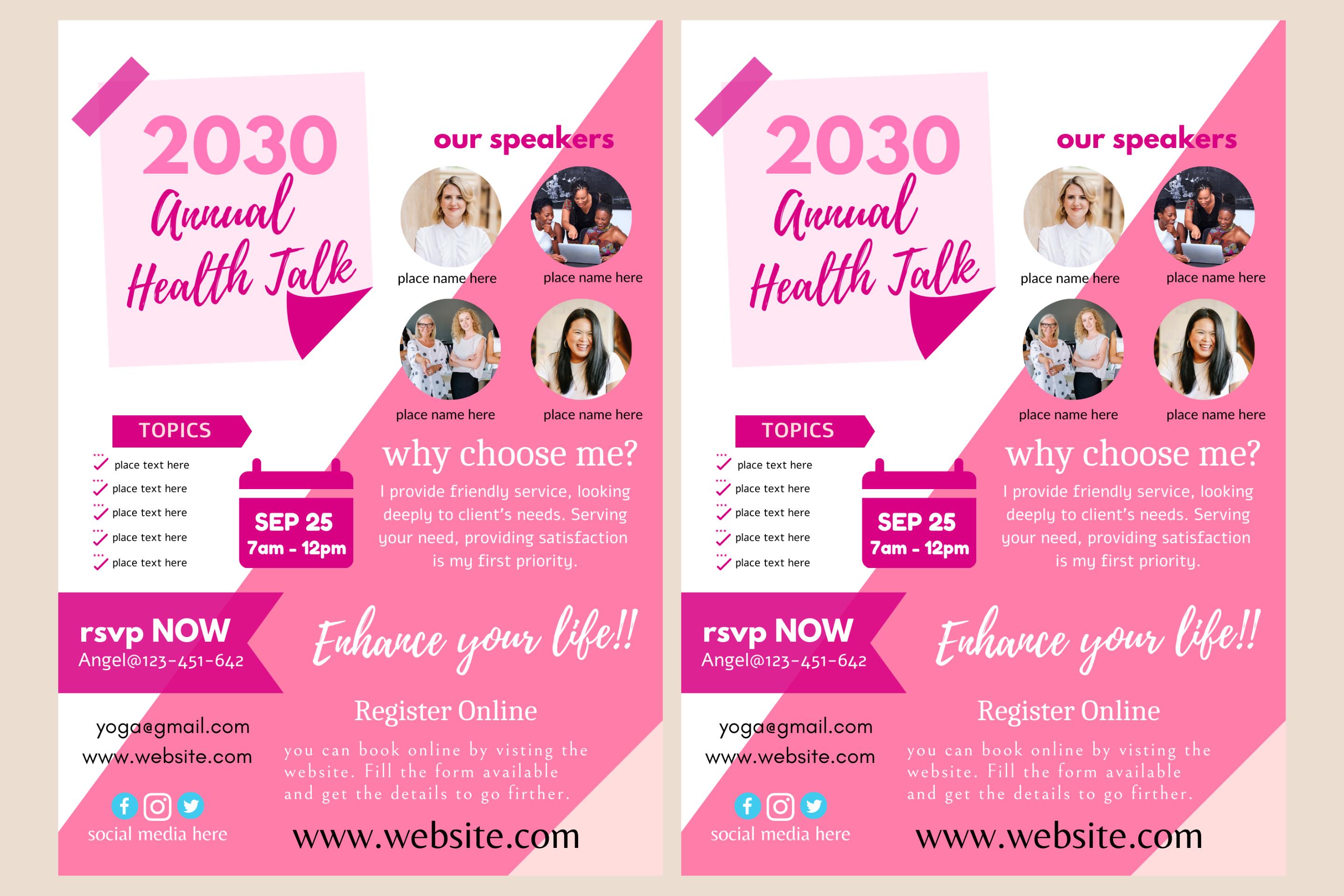 Health Talk FLYER CANVA| A4 Flyer Template |health Poster| Editable ...