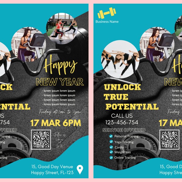 Fitness Class Flyer - Etsy