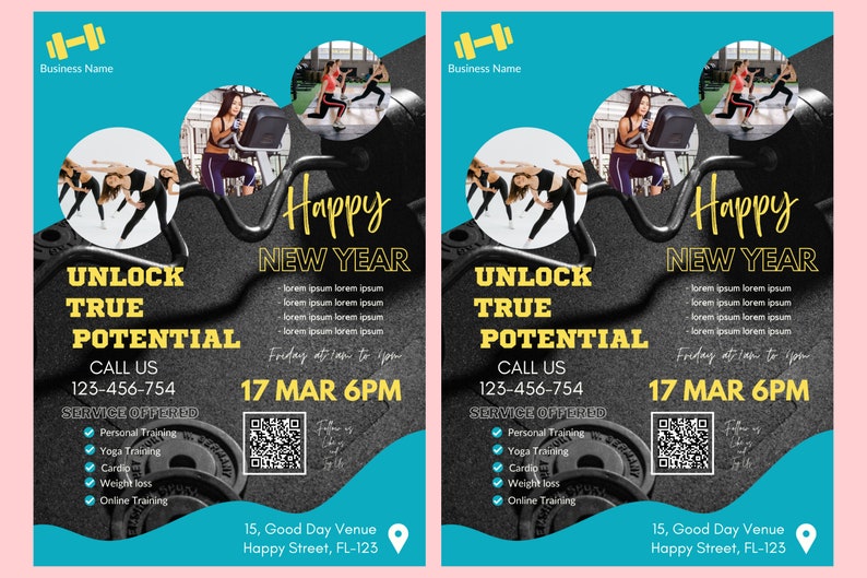 FITNESS FLYER |A4 Class Flyer Template |health Poster|weight Loss Flyer ...