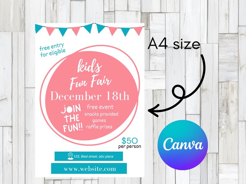 Fun Fair FLYER CANVA| A4 Flyer Template |health Poster| Editable Flyer ...