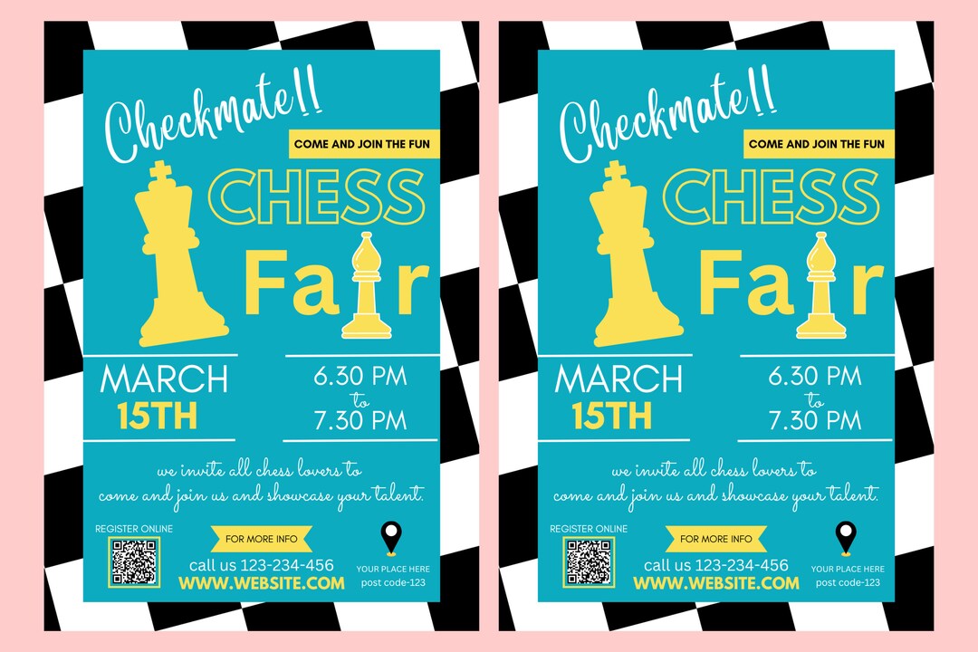 Chess Fair FLYER CANVA| A4 Flyer Template |health Poster| Chess Fair ...