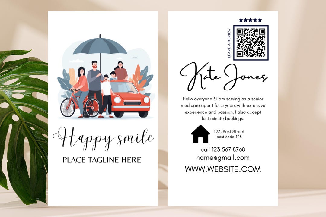 Medicare Health Business Cards | 2 Pack | Personalized | Editable ...