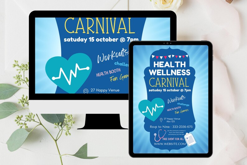 Carnival Health Flyer CANVA| A4 Flyer Template |health Poster| Editable ...