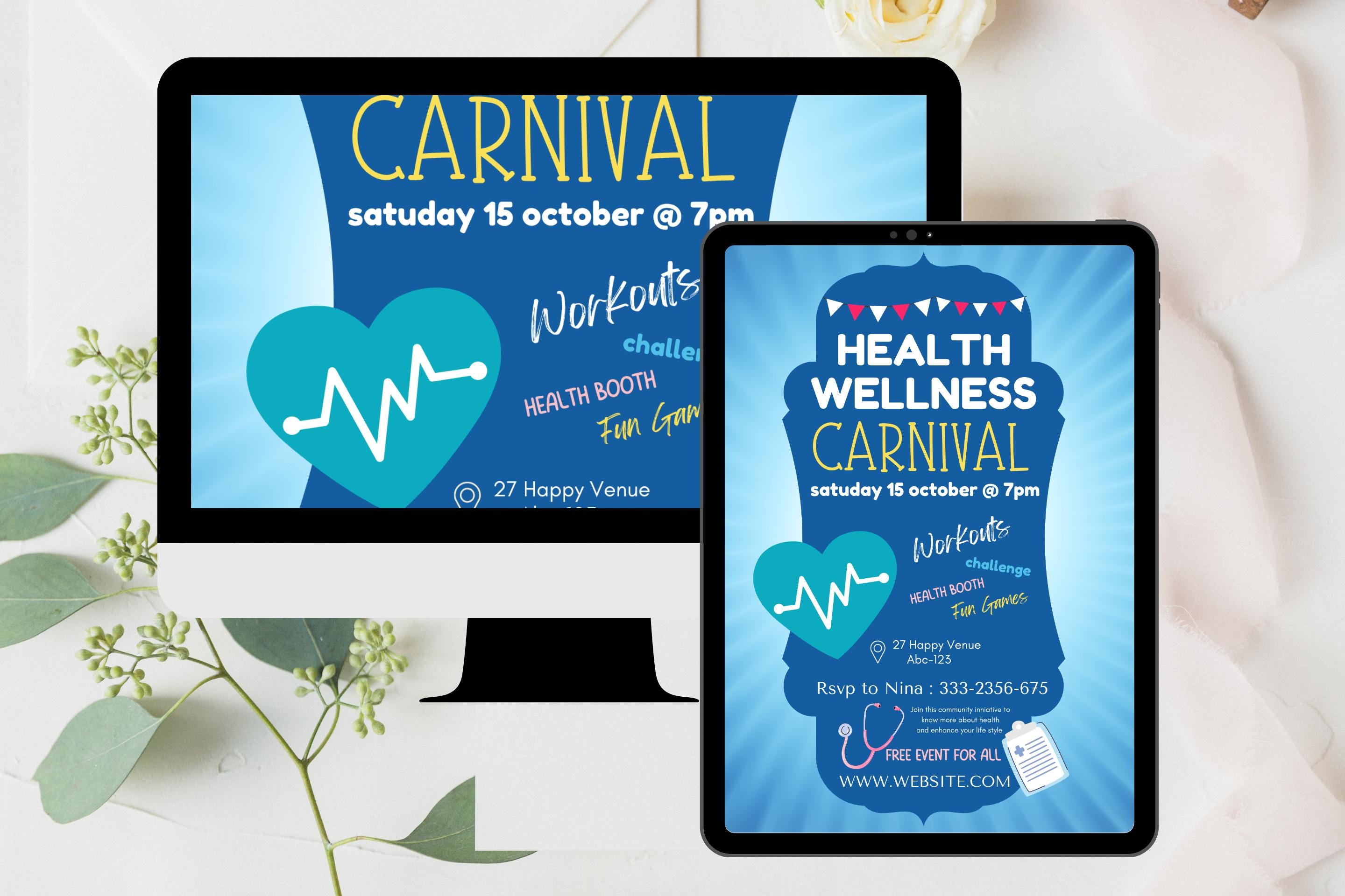 Carnival Health Flyer CANVA| A4 Flyer Template |health Poster| Editable ...