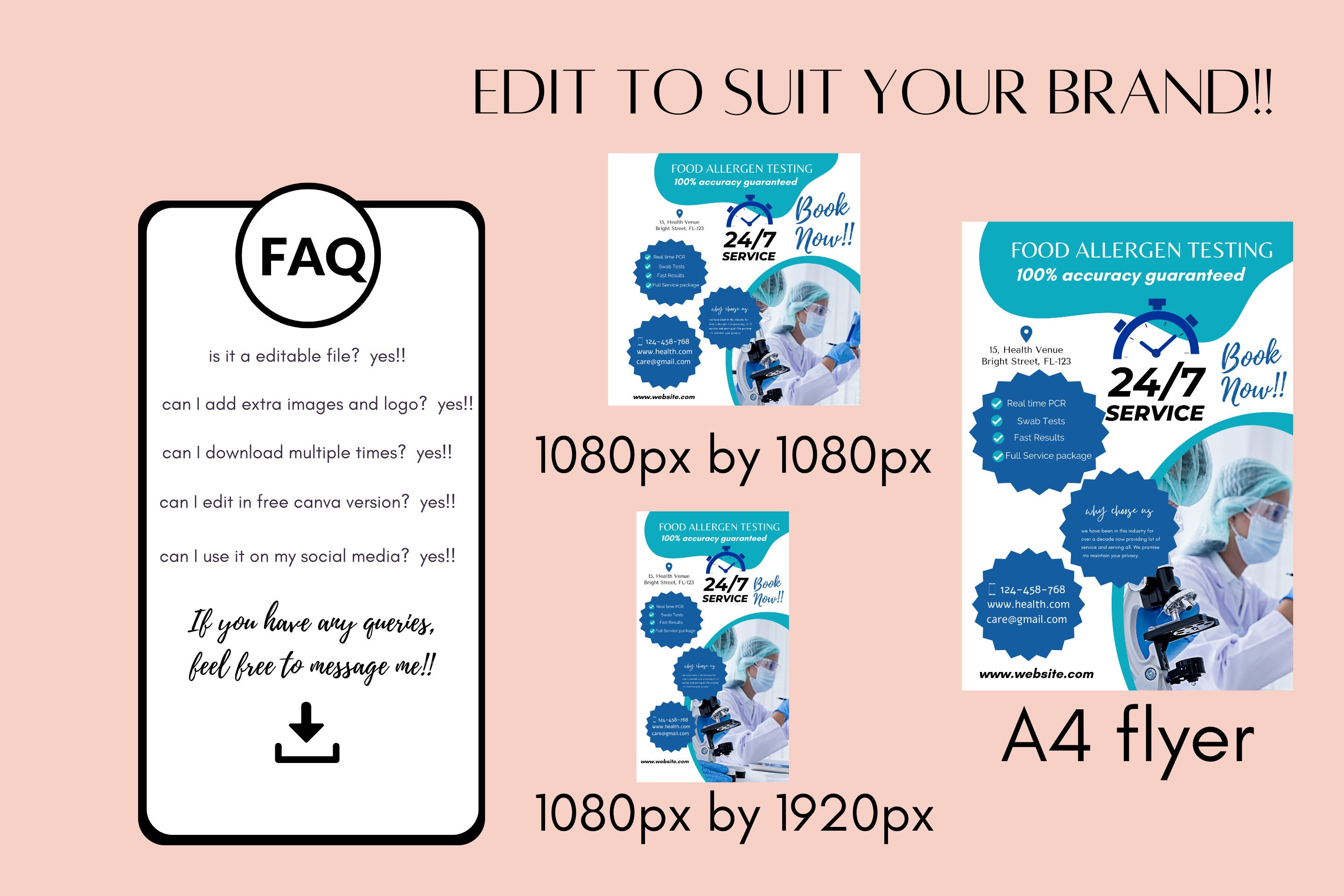 Lab Testing FLYER CANVA A4 Flyer Instagram Banner Health ...