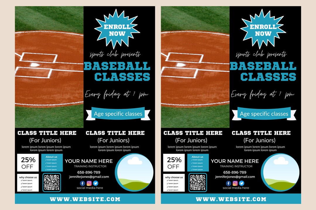 Baseball Coach Flyer| A4 Sports Trainer Template||coach| Sports Flyer ...