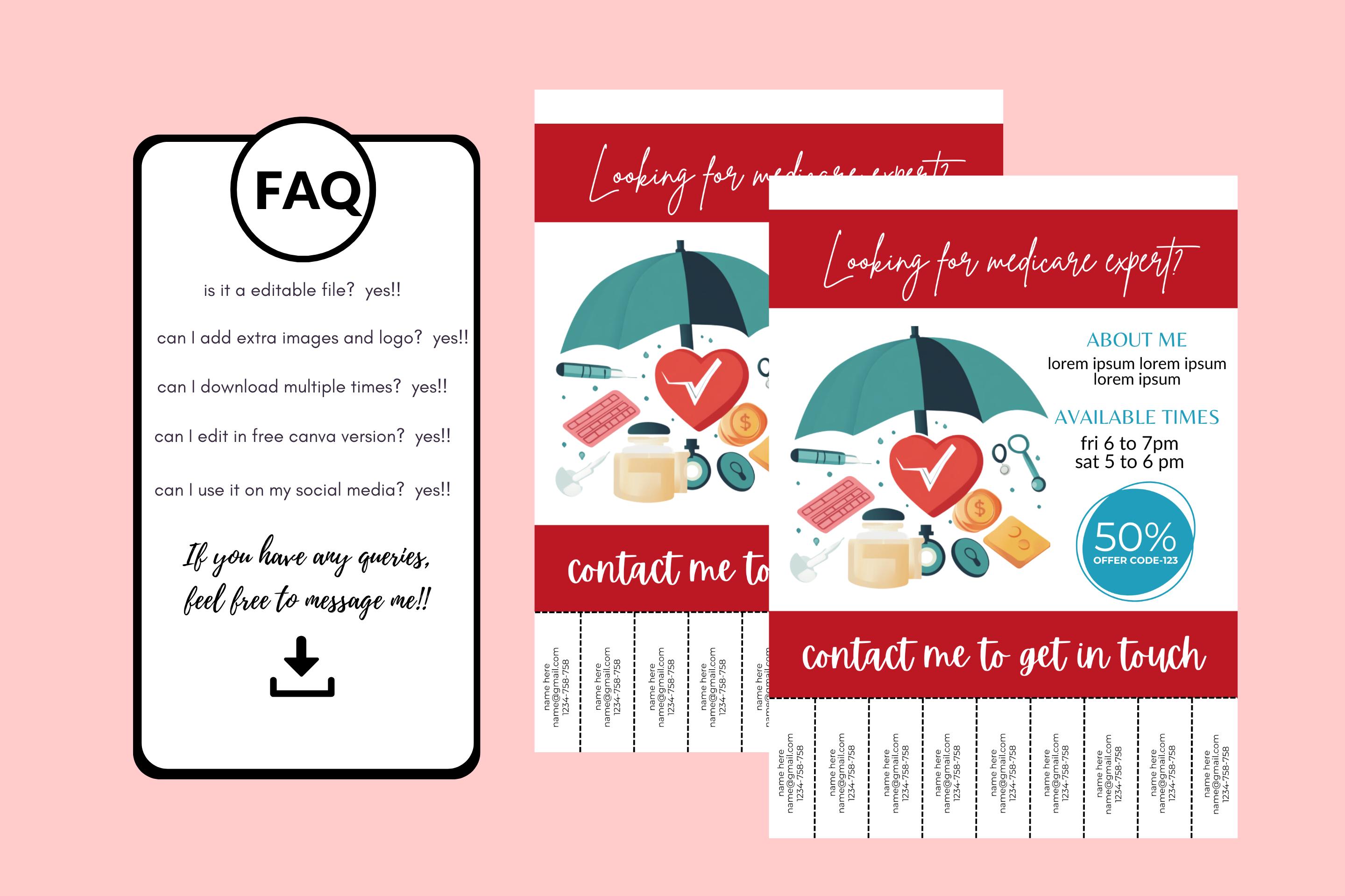Medicare FLYER CANVA| A4 Flyer Template |health Poster| Tear off Flyer ...