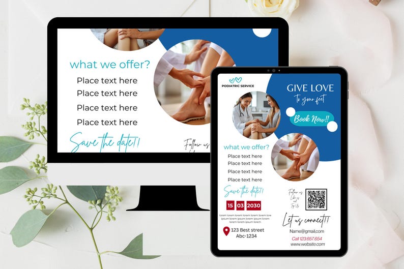 Editable Health Flyer CANVA|A4 Flyer| Podiatrist Instagram Post| Health ...